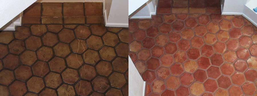 Tile Refinishing Photo | Restored Tile Photo | Mexican Tile Restoration